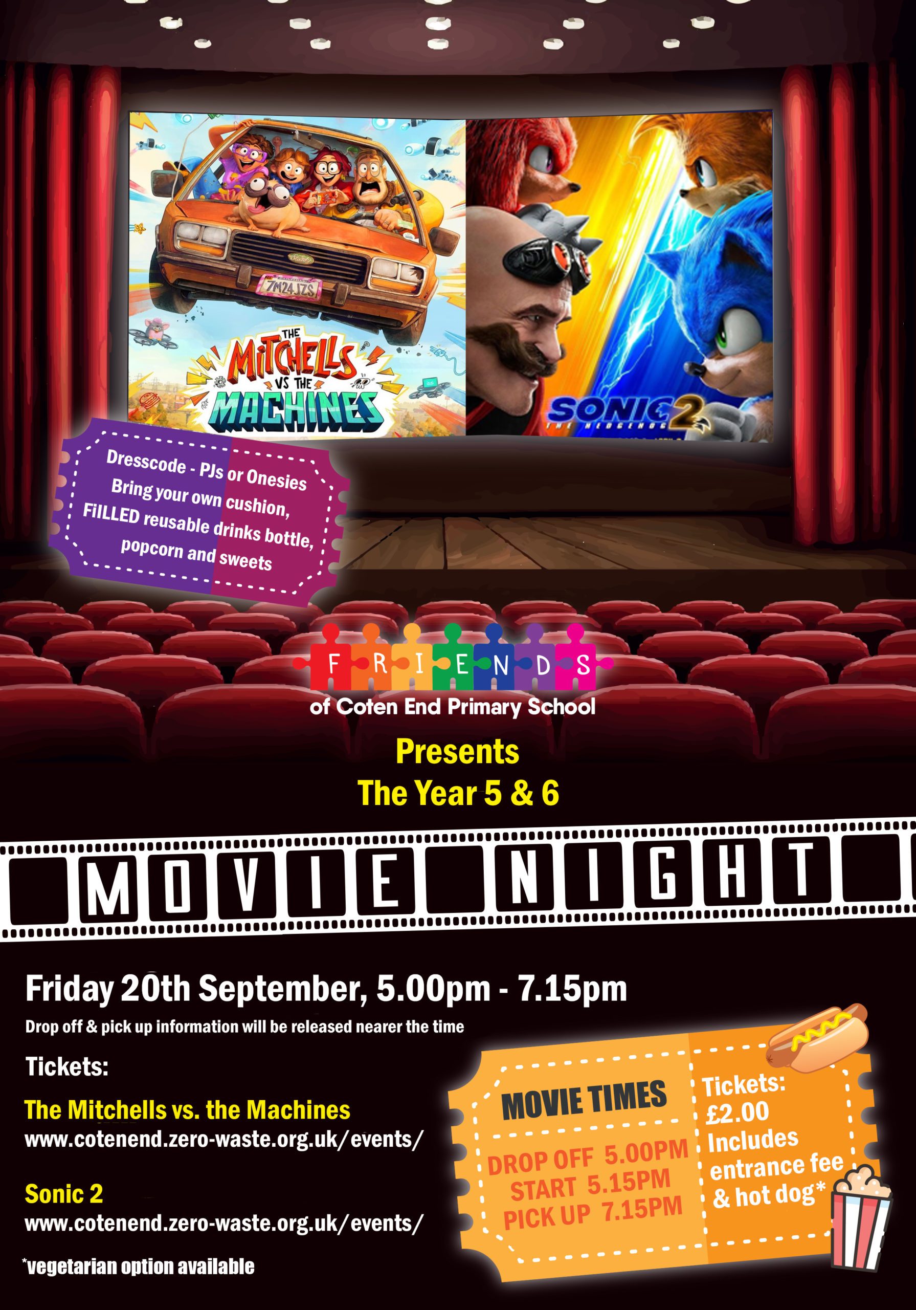 KS2 (Year 5 & 6) Movie Night – Coten End Primary